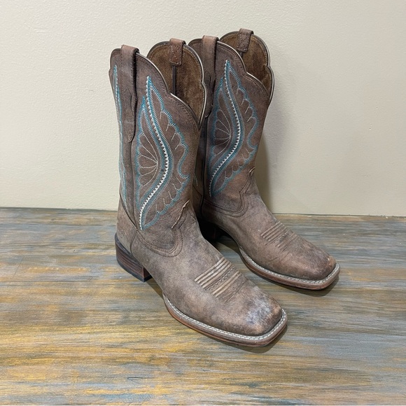 Ariat | Shoes | Ariat Primetime Cowgirl Leather Western Boots Brown ...